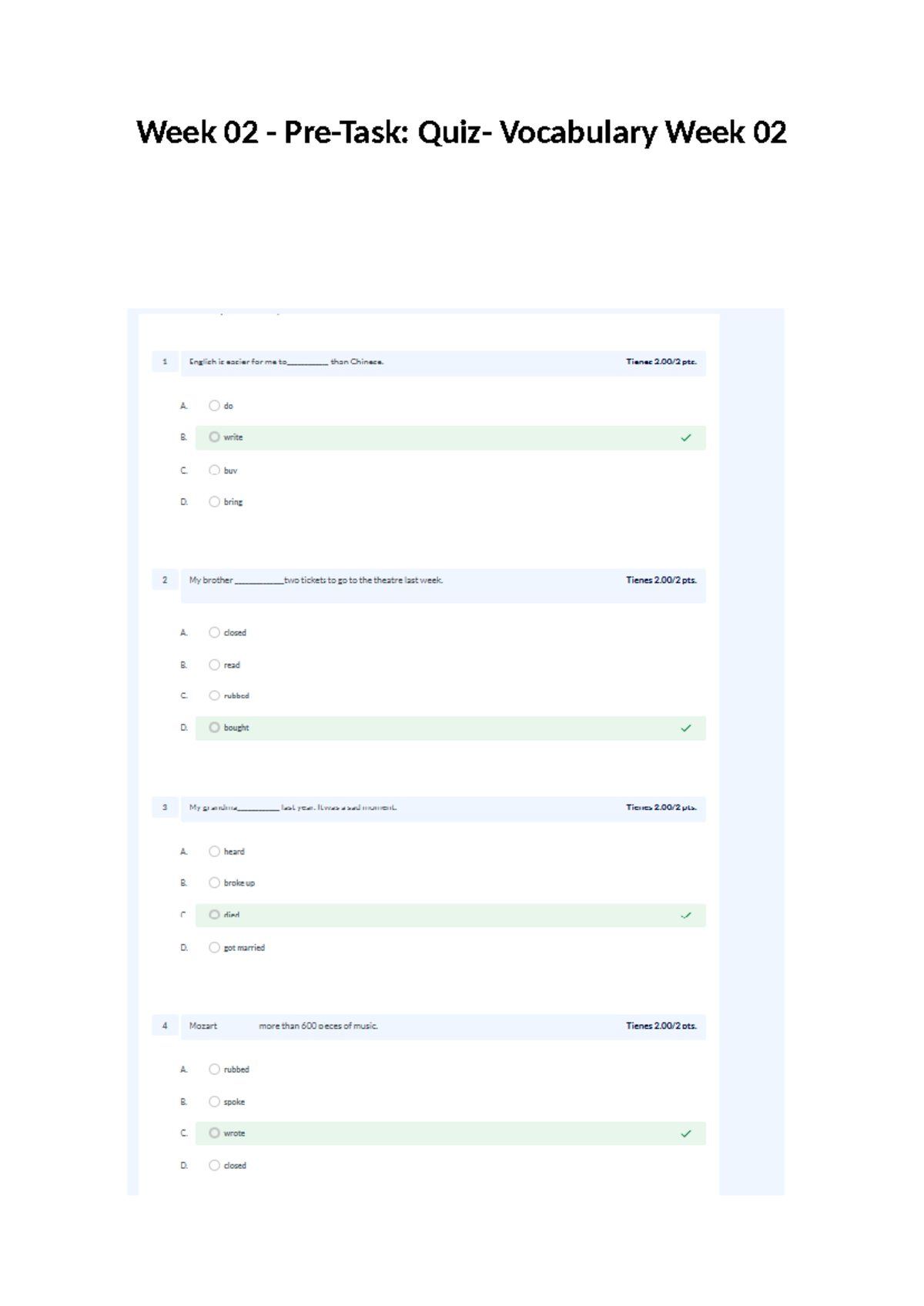 Week 02 - Pre-Task Quiz- Vocabulary Week 02 - Week 02 Vocabulary Week ...