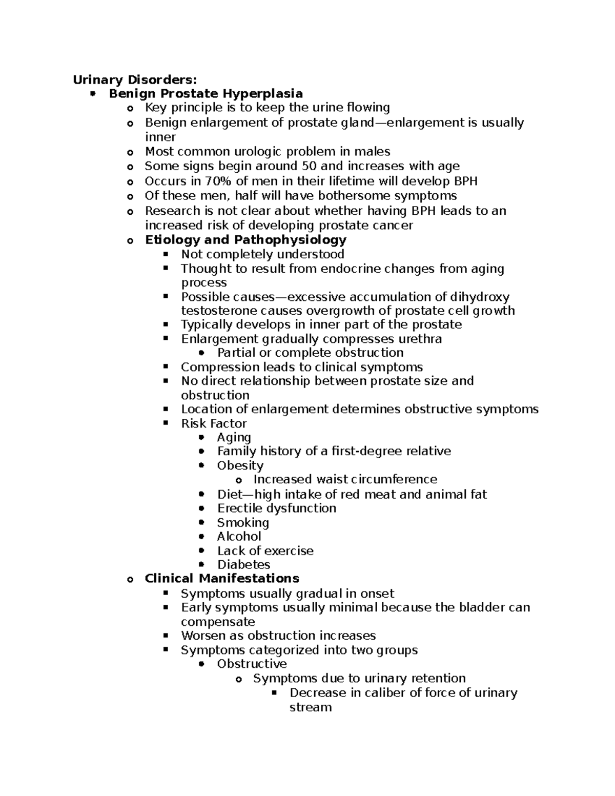 BPH and UTI Management: Insights and Strategies for Nursing Care - Studocu