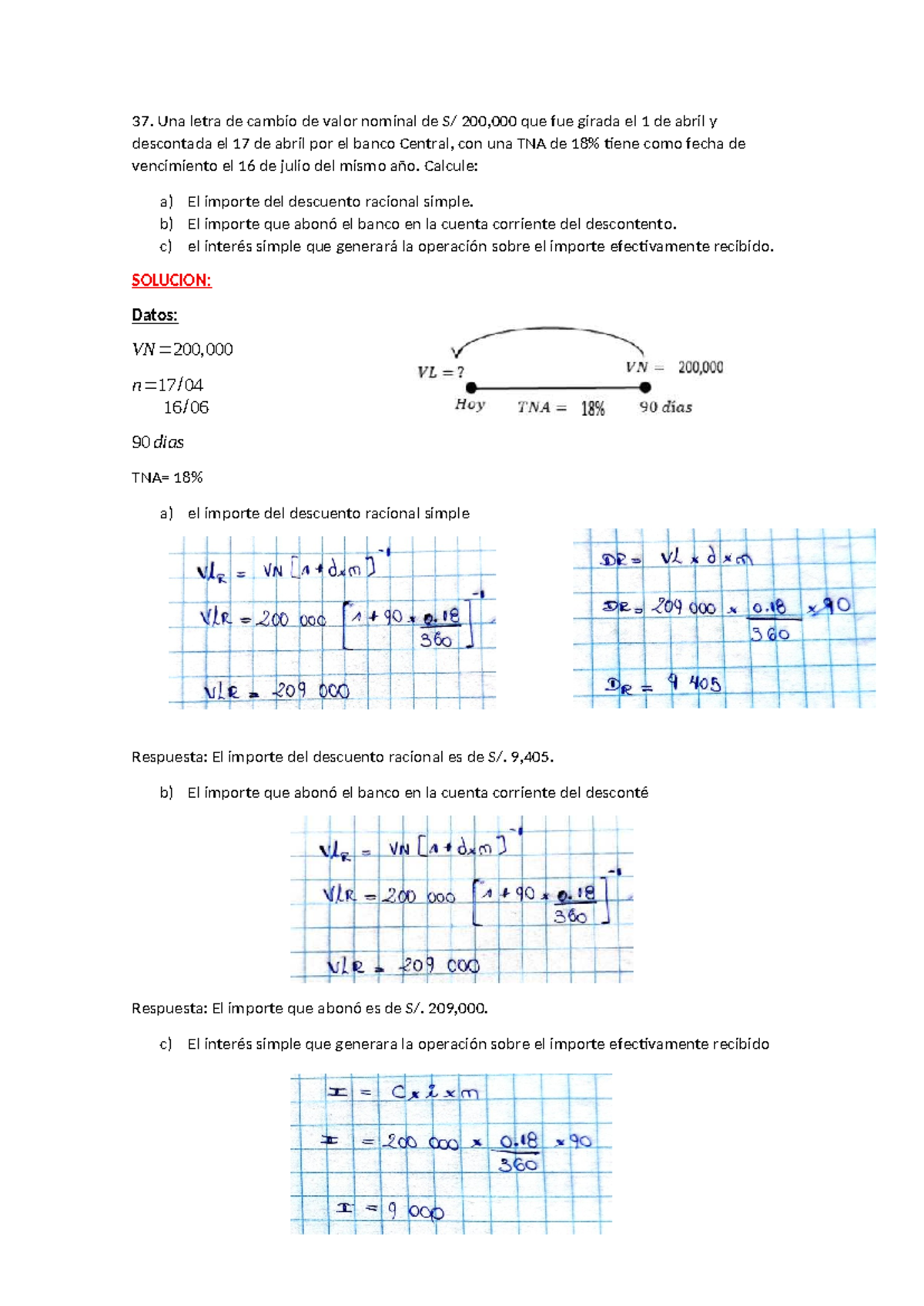 37 - Cálculo de Descuento Racional y Intereses en Letras de Cambio ...