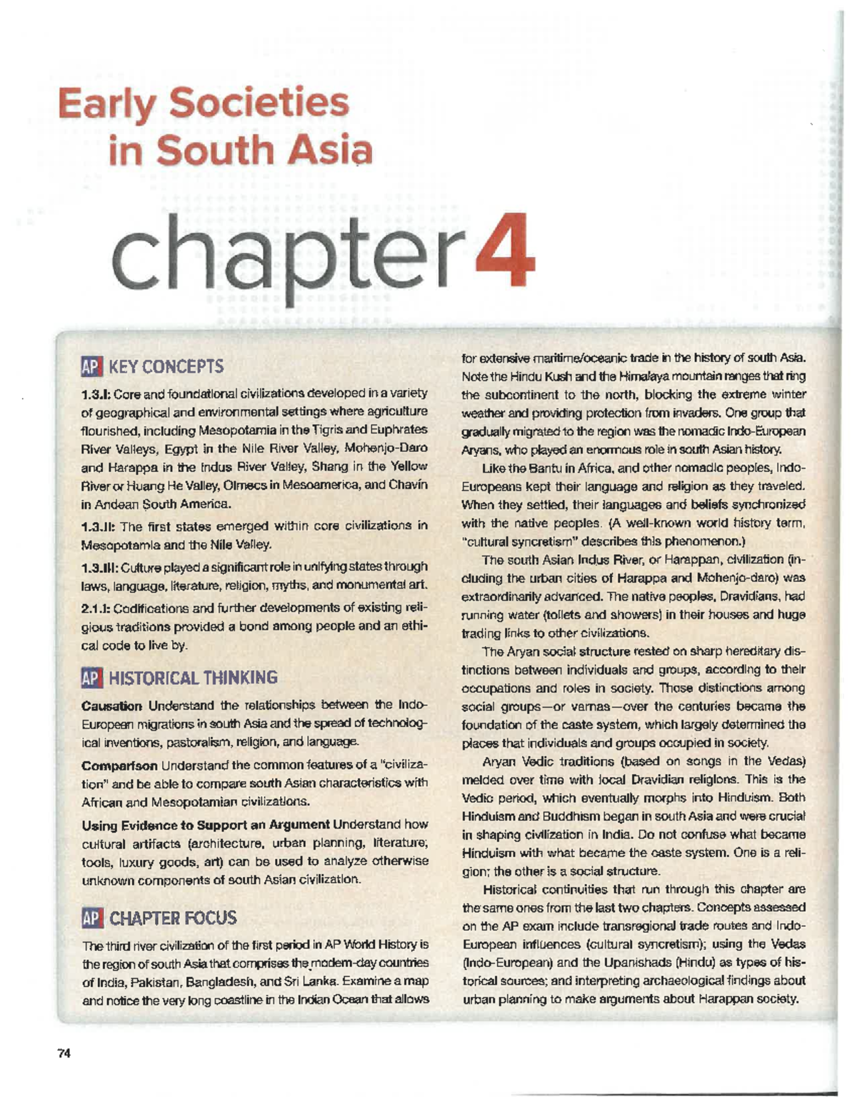 AP World History: Chapter 4 - Early Societies in South Asia Key ...