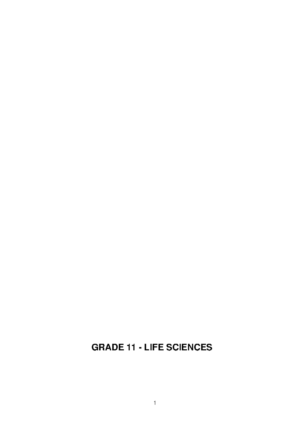 Grade 11 LIFE Sciences Exam Notes and Study Guide - Studocu