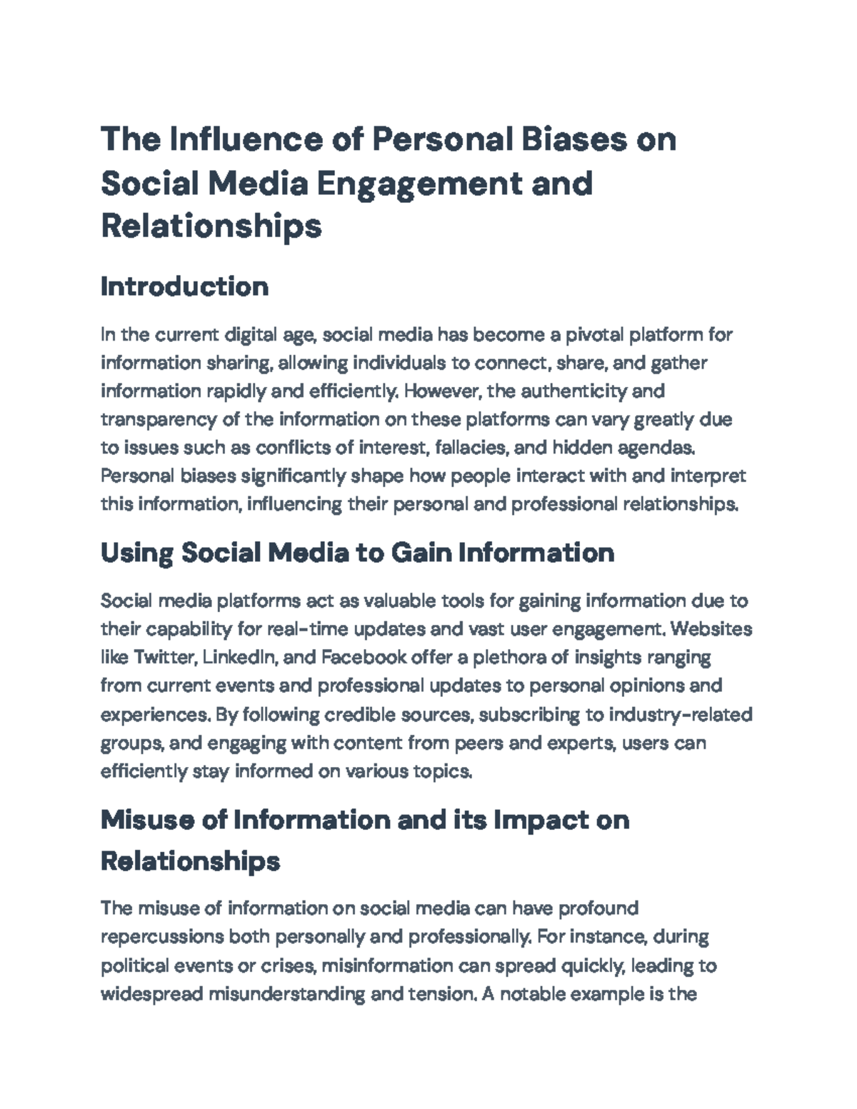 The Impact of Personal Biases on Social Media Engagement and ...