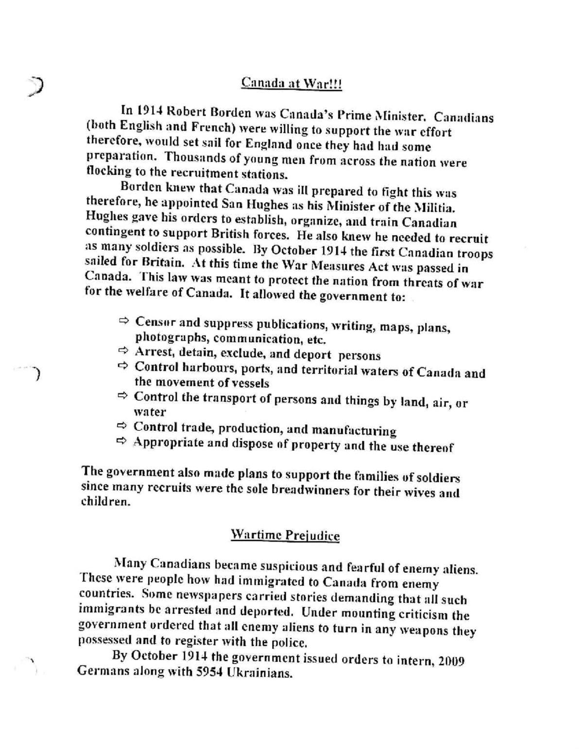 Canada in 1914: War Efforts and Personal Accounts of Soldiers - Studocu