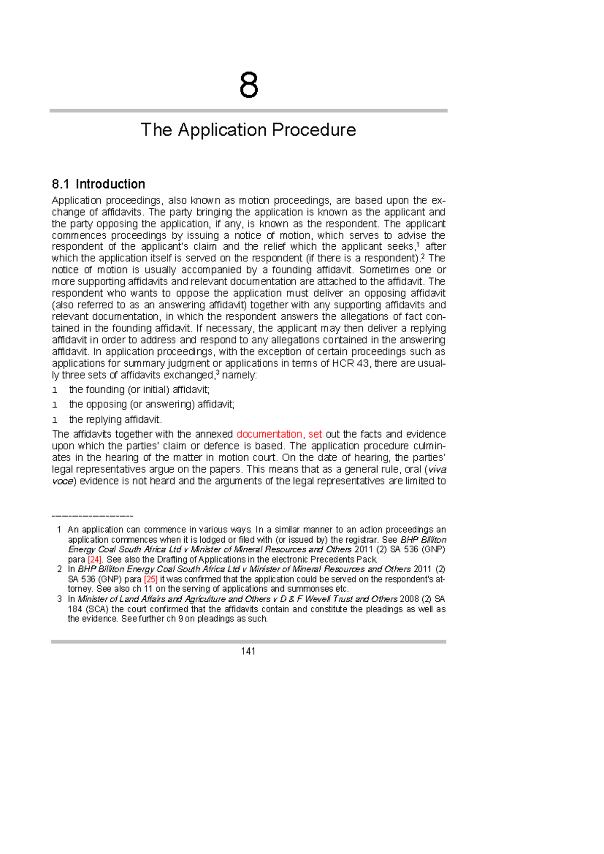 Chapter 8: The Application Procedure in Civil Law Process - Studocu