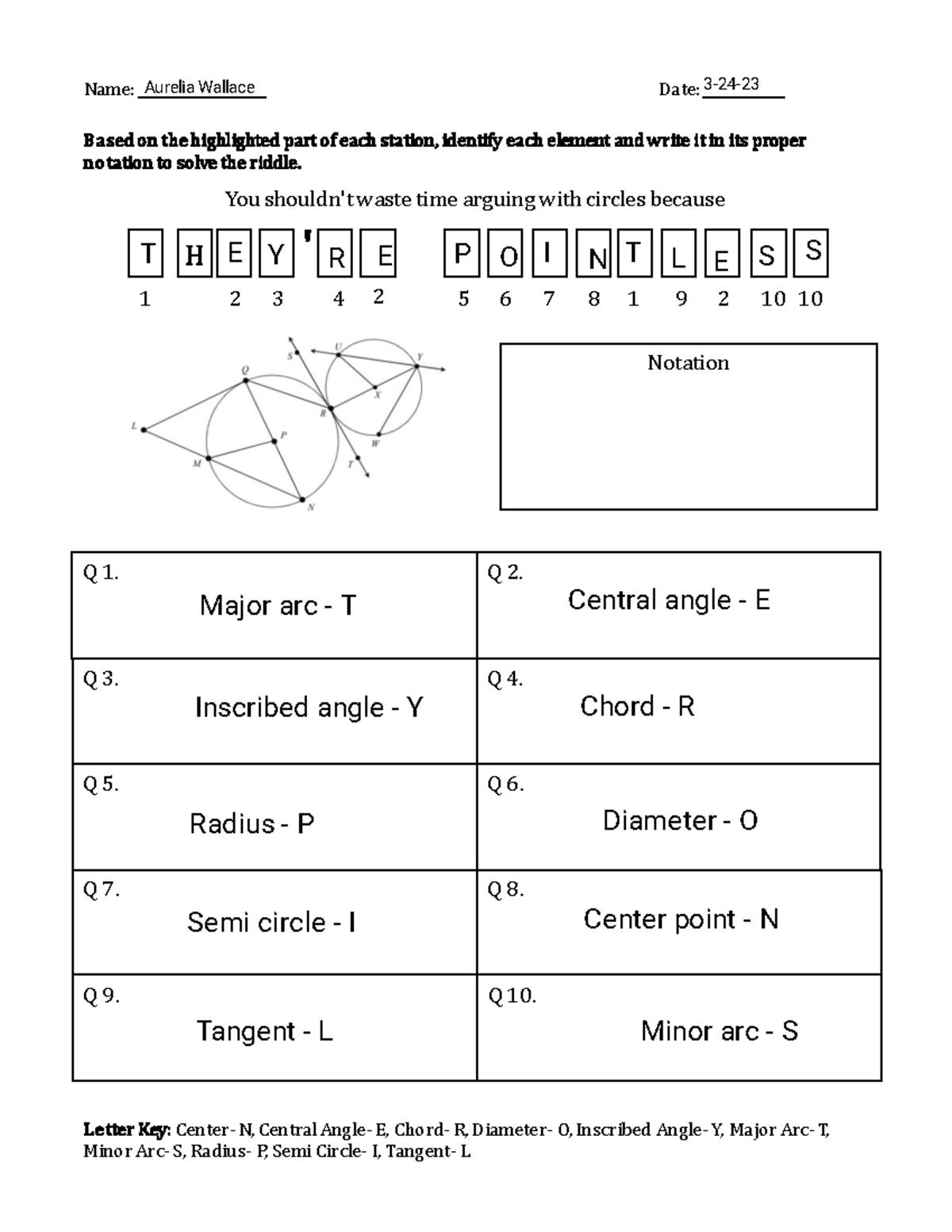 Kami Export - Geometry Circle Riddles & Notations - Studocu
