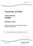 PLS2601 - Unisa - critical reasoning - Studocu