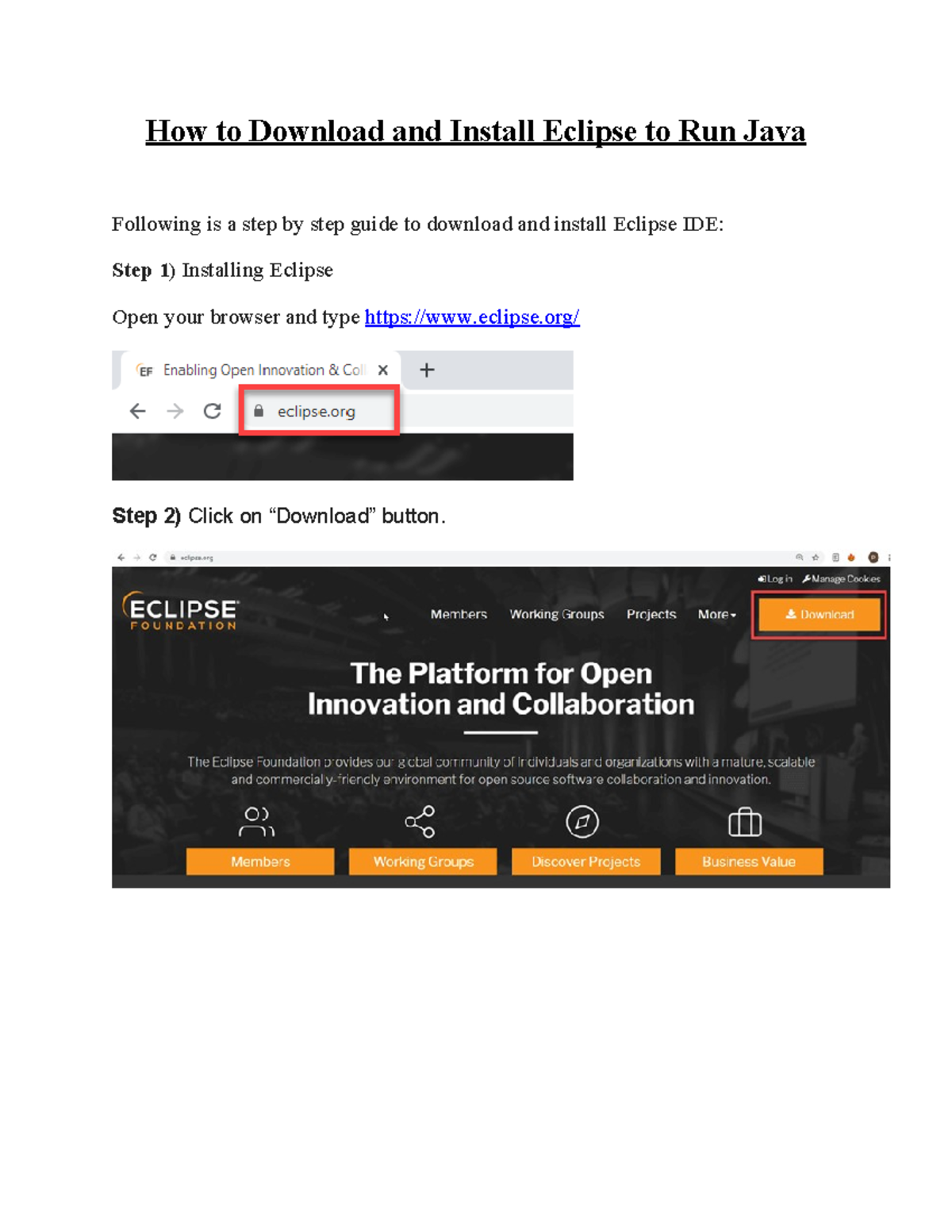 J2se installation guide IDE - How to Download and Install Eclipse to Run Java Following is a ...