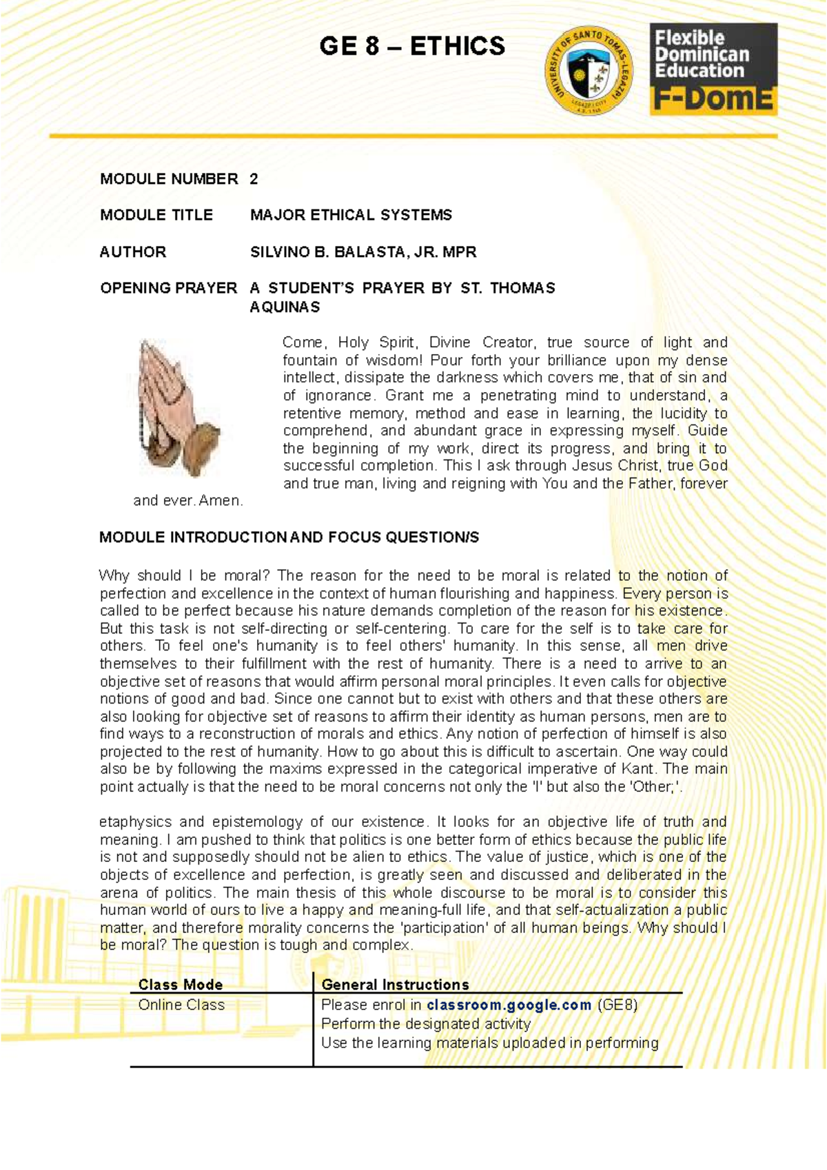 Ethics - Module 2 - deontology, utilitarianism - MODULE NUMBER 2 MODULE ...