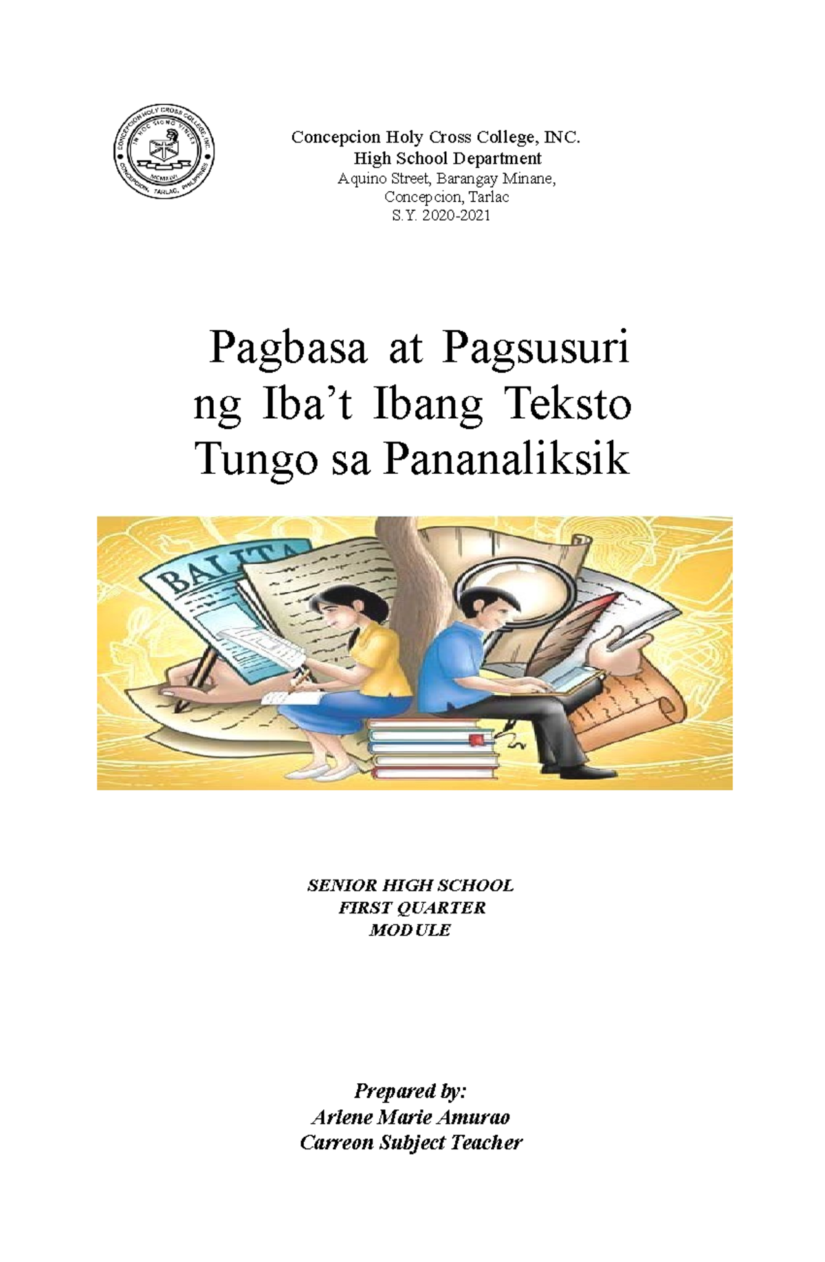 Modyul 1: Pagbasa at Pagsusuri ng Iba’t Ibang Teksto sa Pananaliksik ...