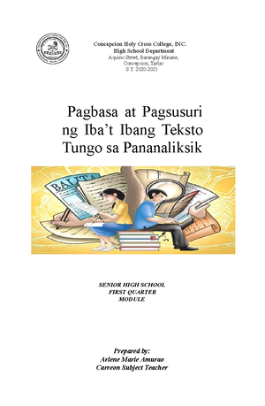 Front page ng Term paper - Ang Matatag Kurikulum sa Filipino : Isang ...