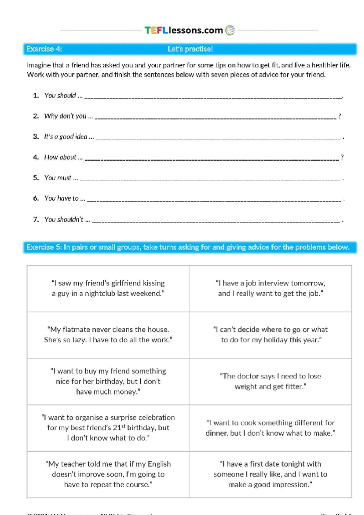 TEFL AUDL D Exercise: Tips for a Healthier Lifestyle and Advice - Studocu