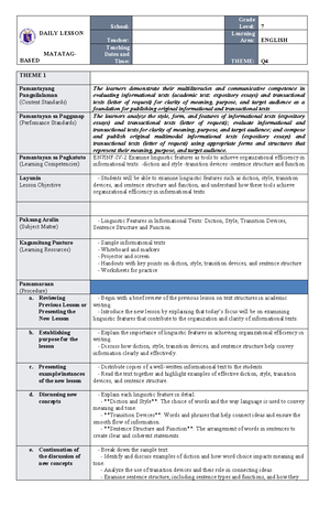 Semi Detailed 4A s Lesson Plan TLE Cookery Demo - SEMI DETAILED LESSON ...