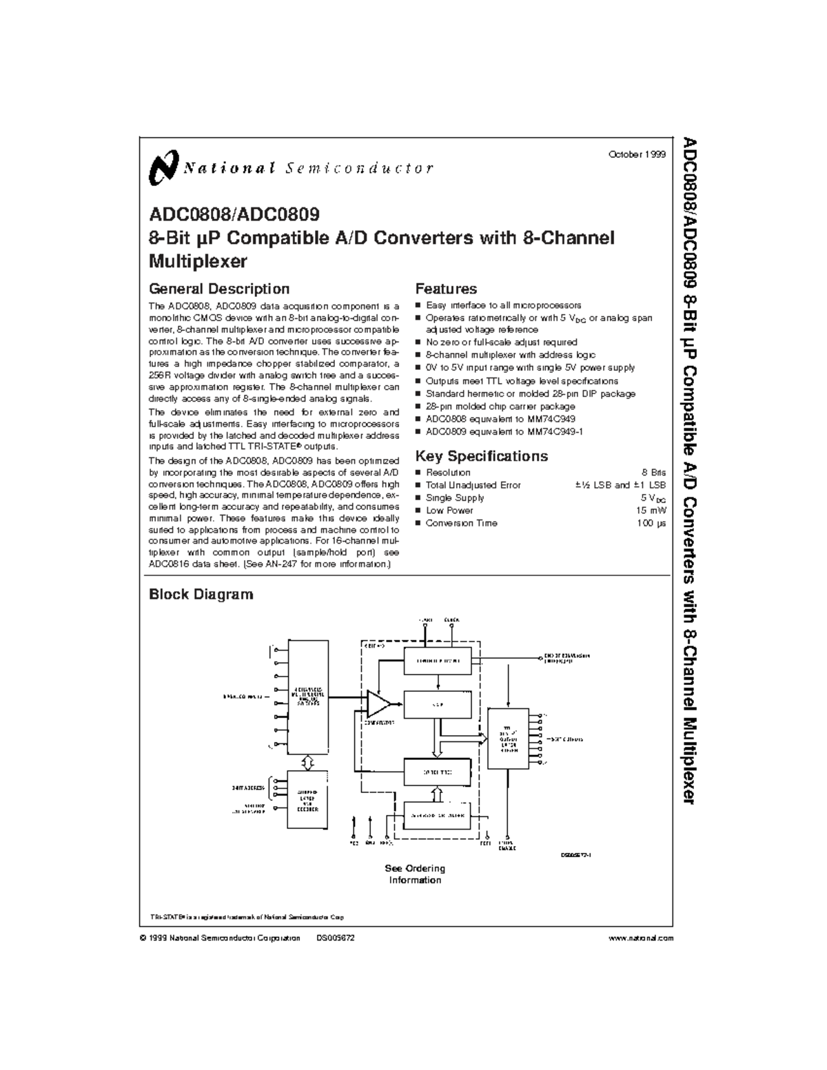ADC0808 - Digital Data Sheet for µP Compatible Converters - Studocu