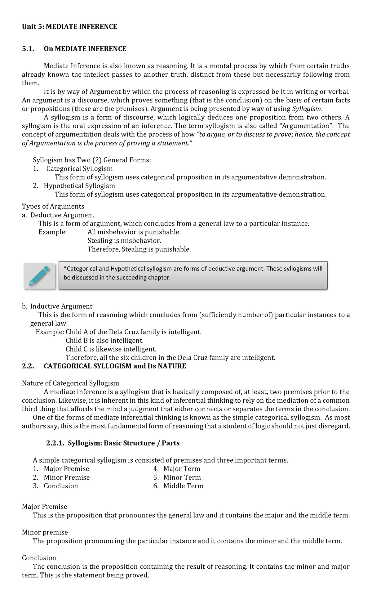 Unit 5 Mediate Inference - Unit 5 : MEDIATE INFERENCE 5. 1. On MEDIATE ...