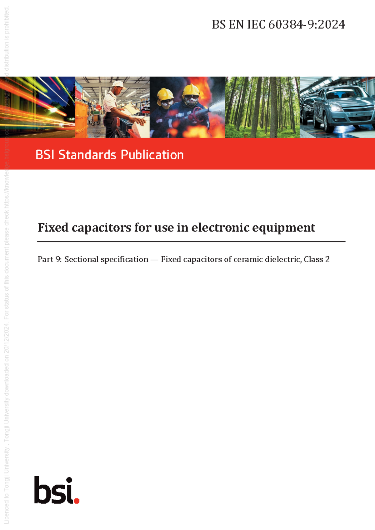 BS EN IEC 60384-9:2024 - Sectional Spec for Ceramic Capacitors Class 2 ...
