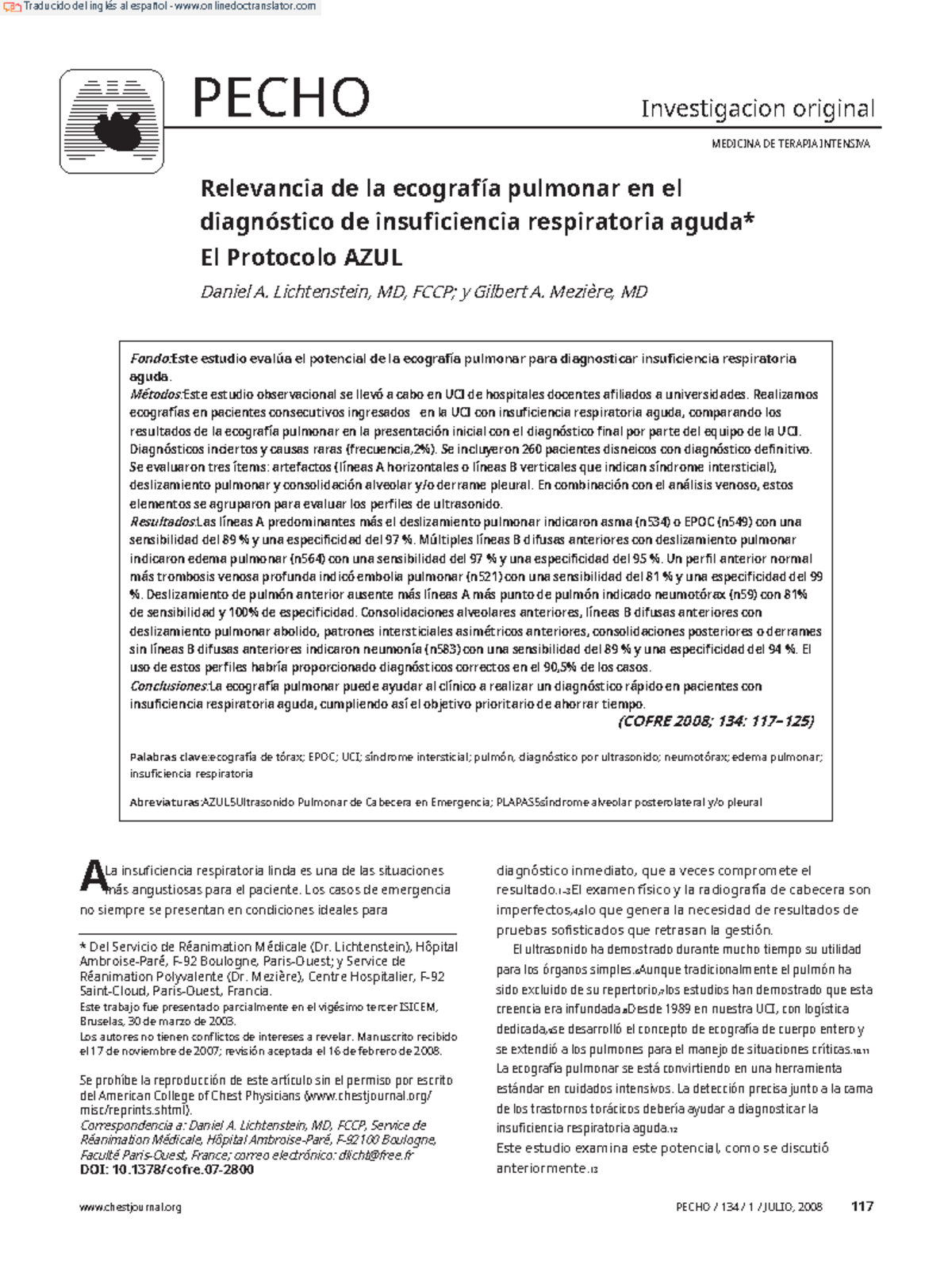 Relevancia del Protocolo AZUL en la Insuficiencia Respiratoria Aguda ...