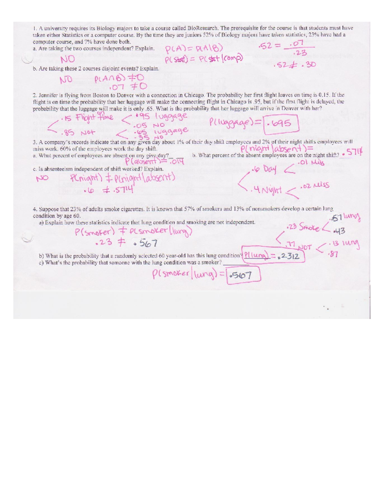 04 Ch13-14 Classwork Day 2 KEY: Probability & Statistics Concepts - Studocu