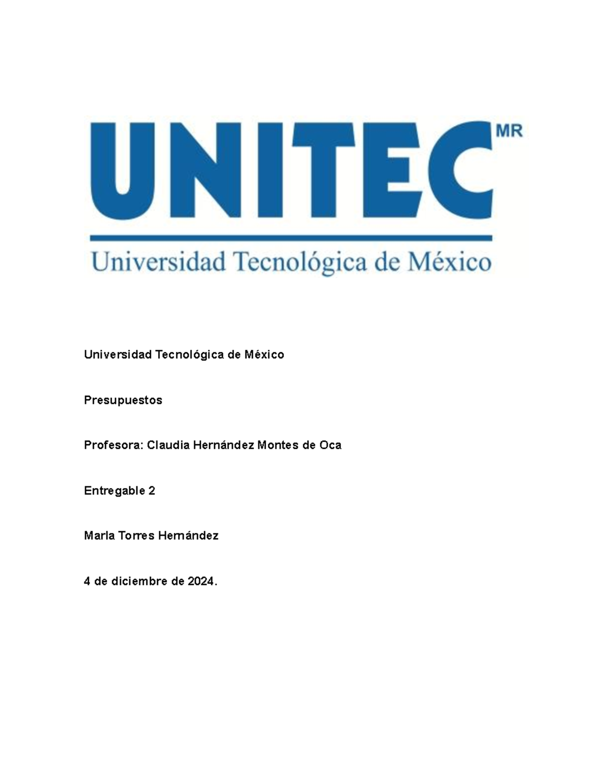 Entregable 2 Presupueto Base Cero Marla Torres - Universidad ...