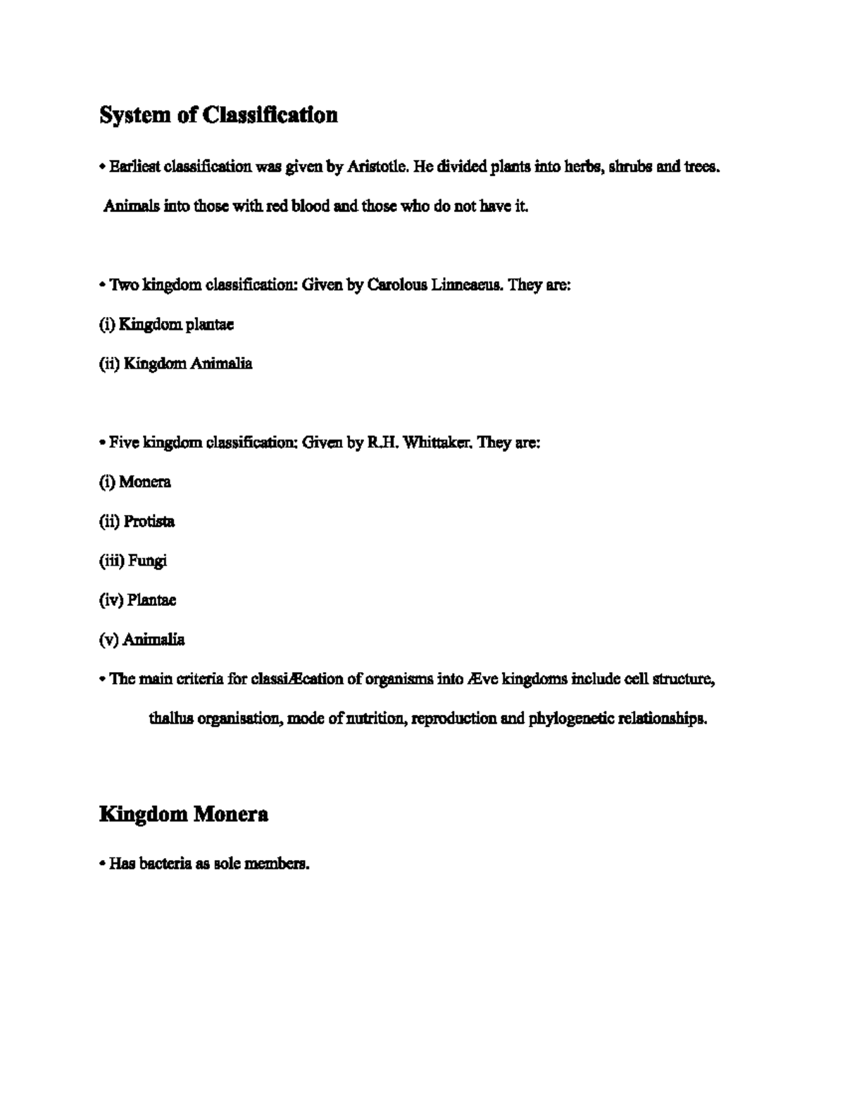 Biological Classification: From Aristotle to Modern Systems - Studocu