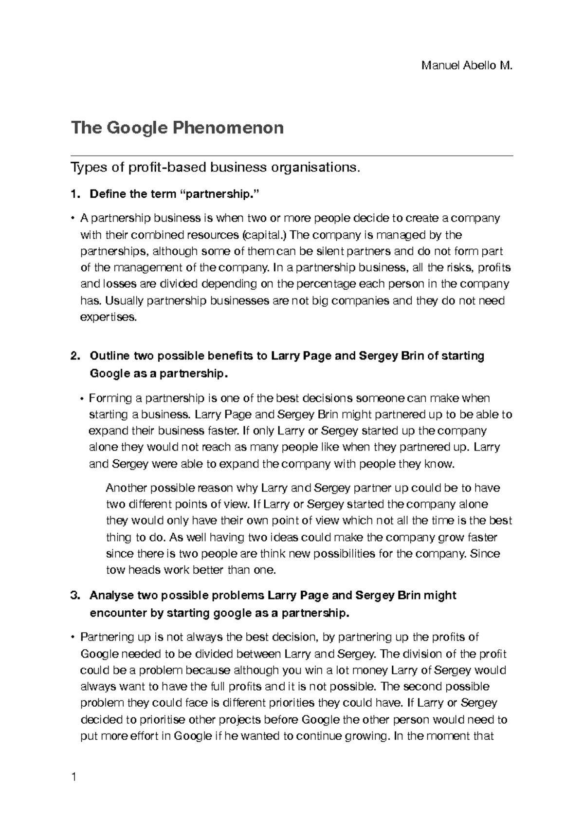 The Google Phenomenon - Manuel Abello M. The Google Phenomenon Types of ...