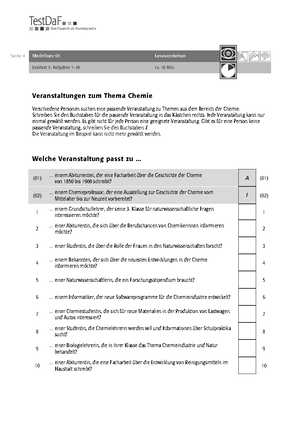 Test Da F Modellsatz 03 Leseverstehen - Veranstaltungen zum Thema ...