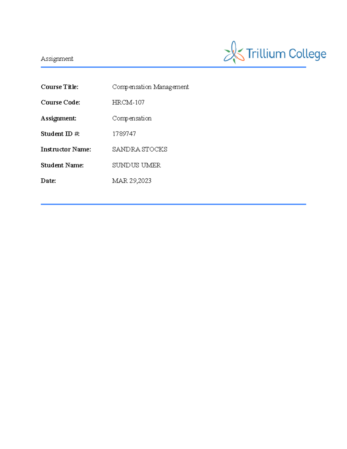 HRCM- Compensation Management Assignment: Strategies & Recommendations ...