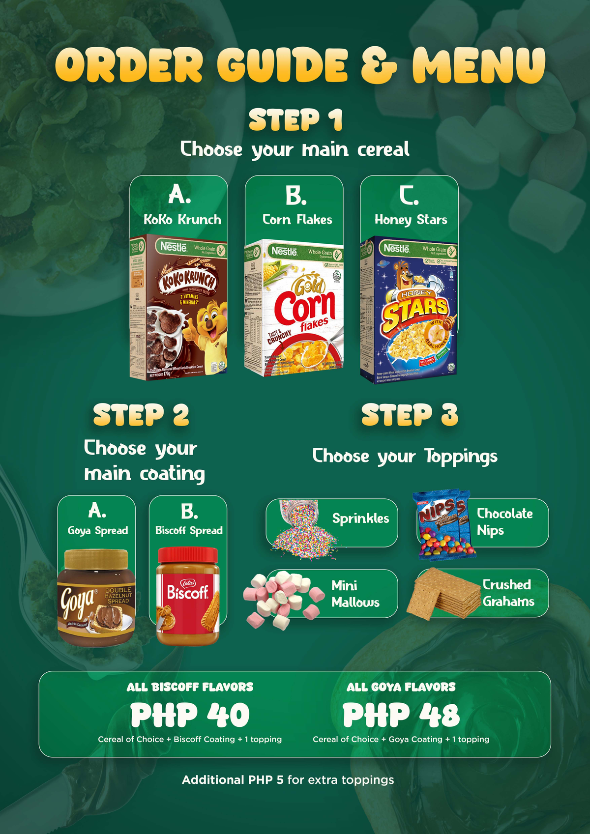 Order Guide MENV: Cereal and Coating Selection - Studocu
