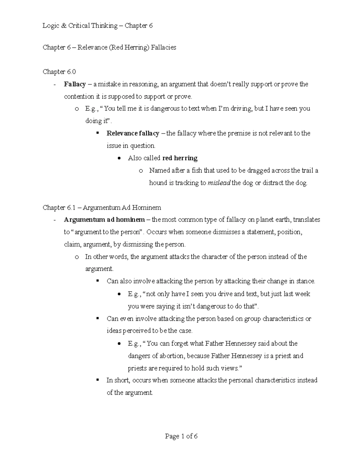 Chapter 2 - class notes - Chapter 2 – Two Kinds of Reasoning ...