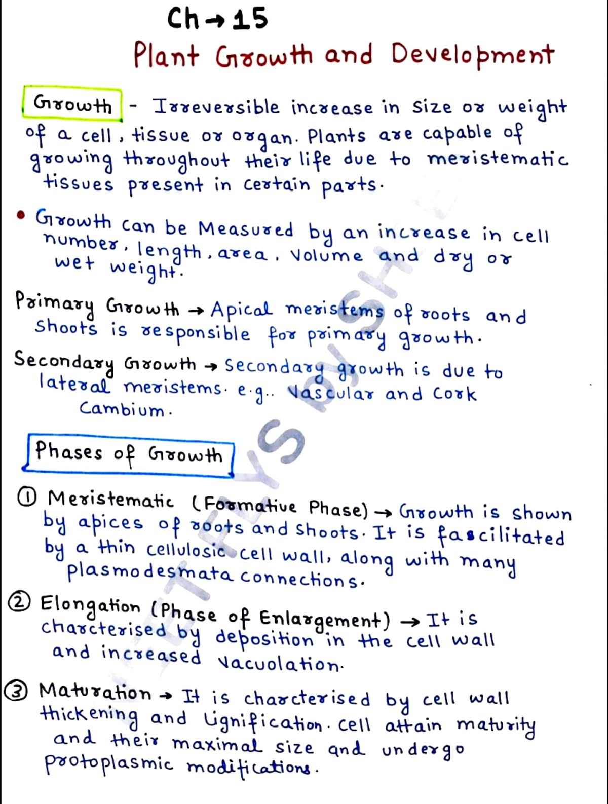 Bio notes - Gsowth Ch’ Plant Gaowtth and Development Iasevesible ...