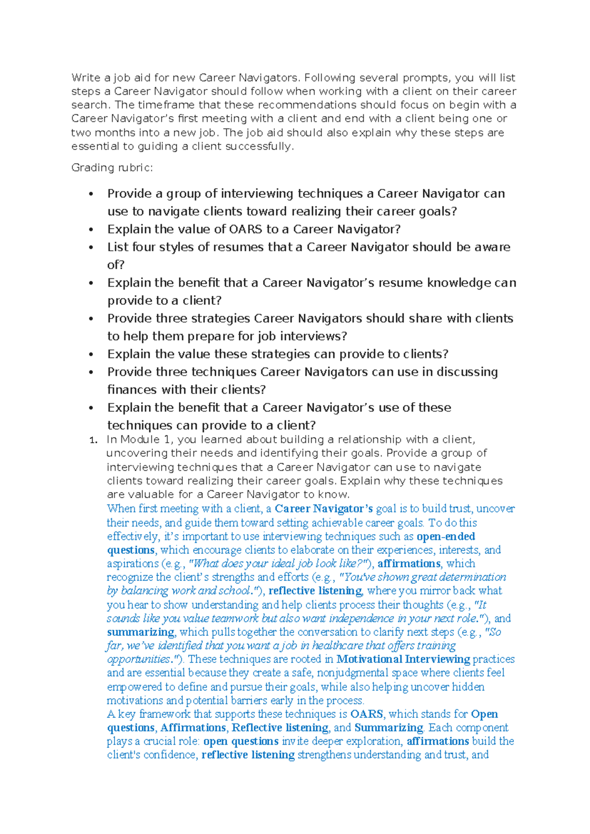 Final Job Aid for Career Navigators: Essential Techniques & Strategies ...