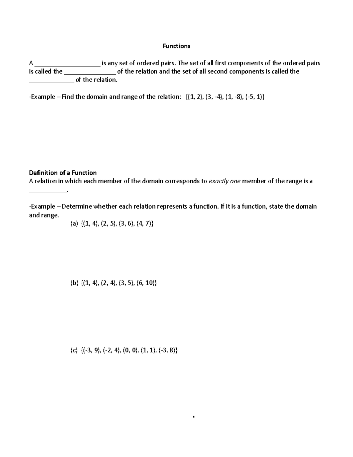 Functions and Applications: Domains, Ranges, and Linear Models (MATH101) - Studocu