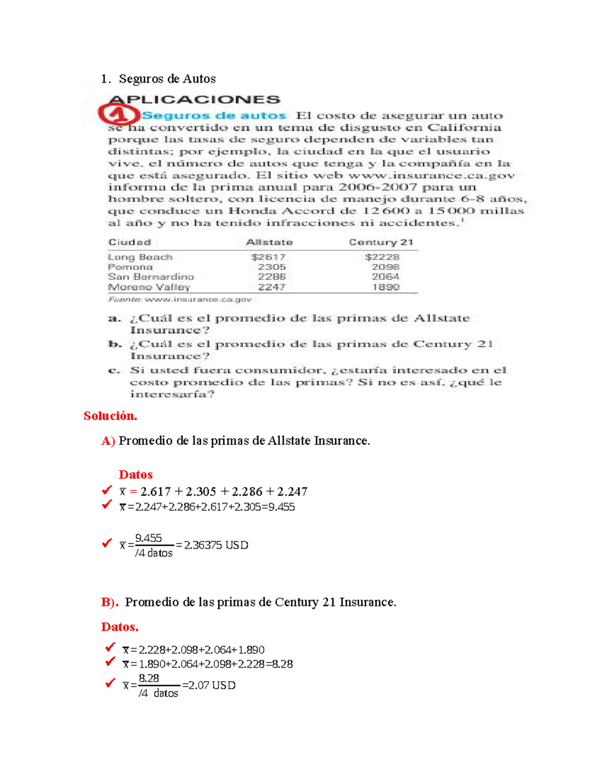 Estadística Descriptiva: Análisis de Primas y Precios de Productos ...