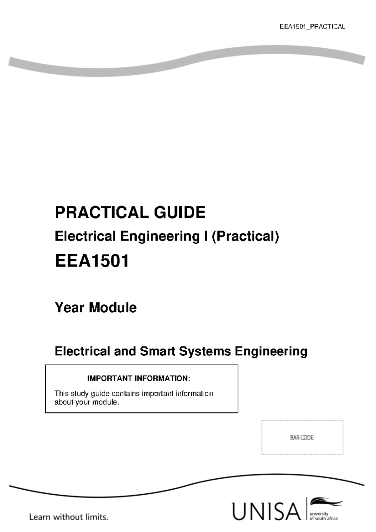 EEA1501_PRACTICAL GUIDE: Electrical Engineering I Experiments 2025 - Studocu