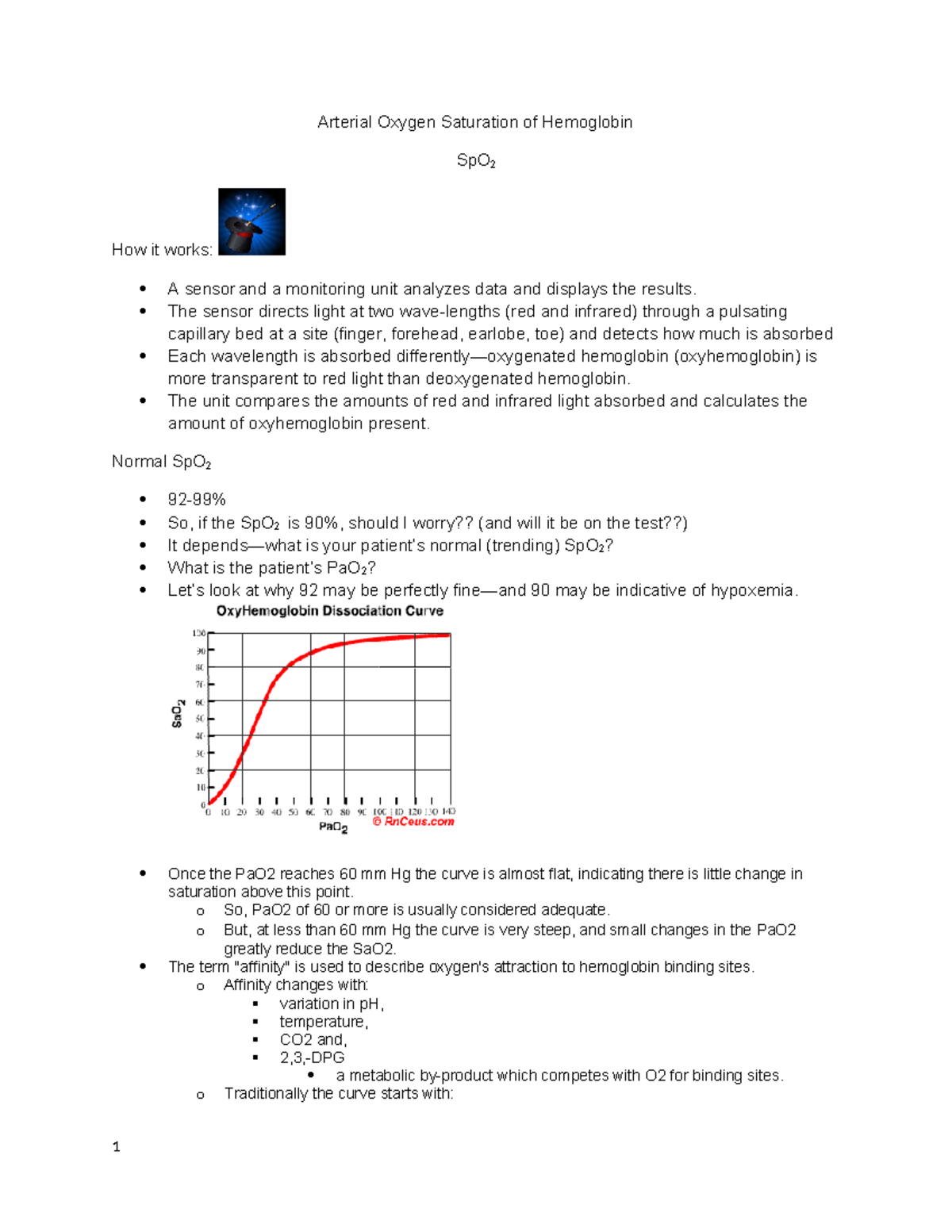 Oxygen Saturation Handout: Understanding SpO2 and Its Implications ...