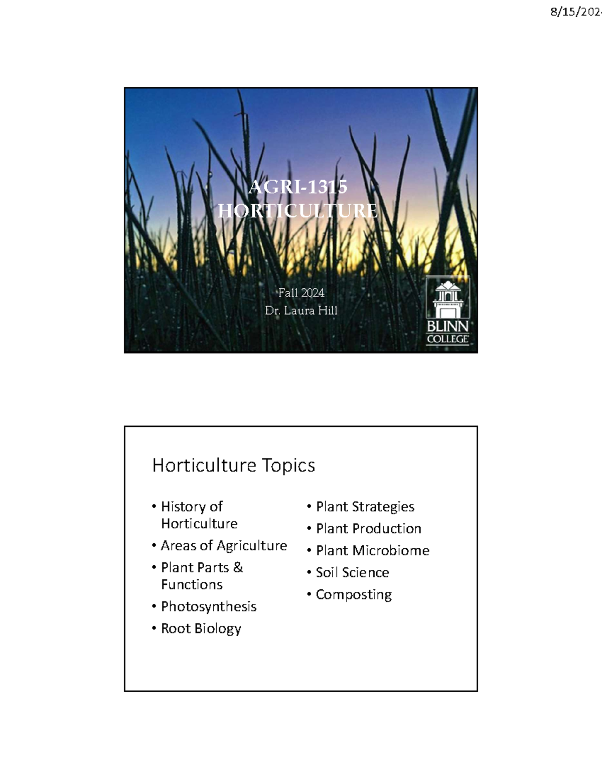 Exploring Horticulture: AGri-1315 Course Overview & Careers - Studocu