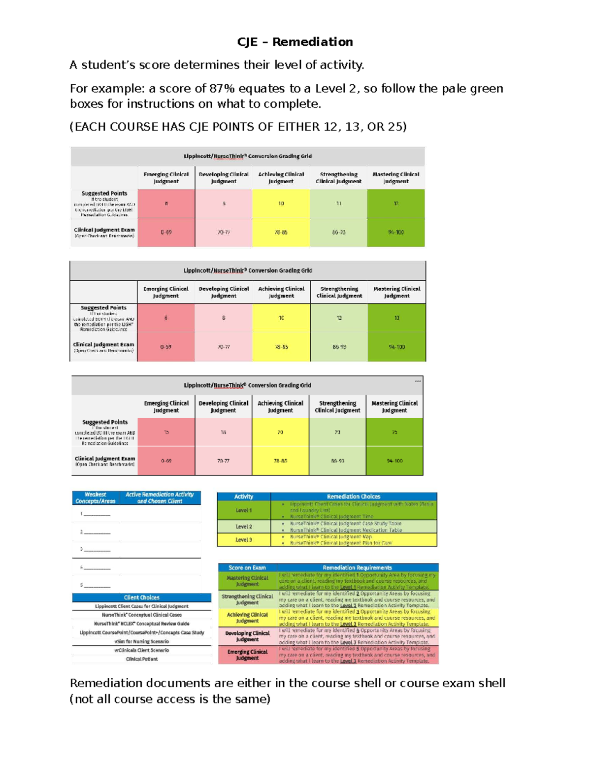 CJE Remediation Overview: Understanding Activity Levels and ...