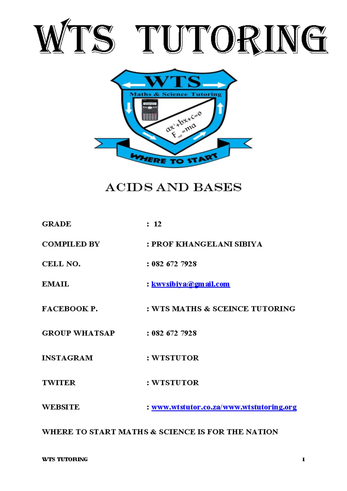 2025 WTS Organic Chemistry Practice Questions for Grade 12 - Studocu