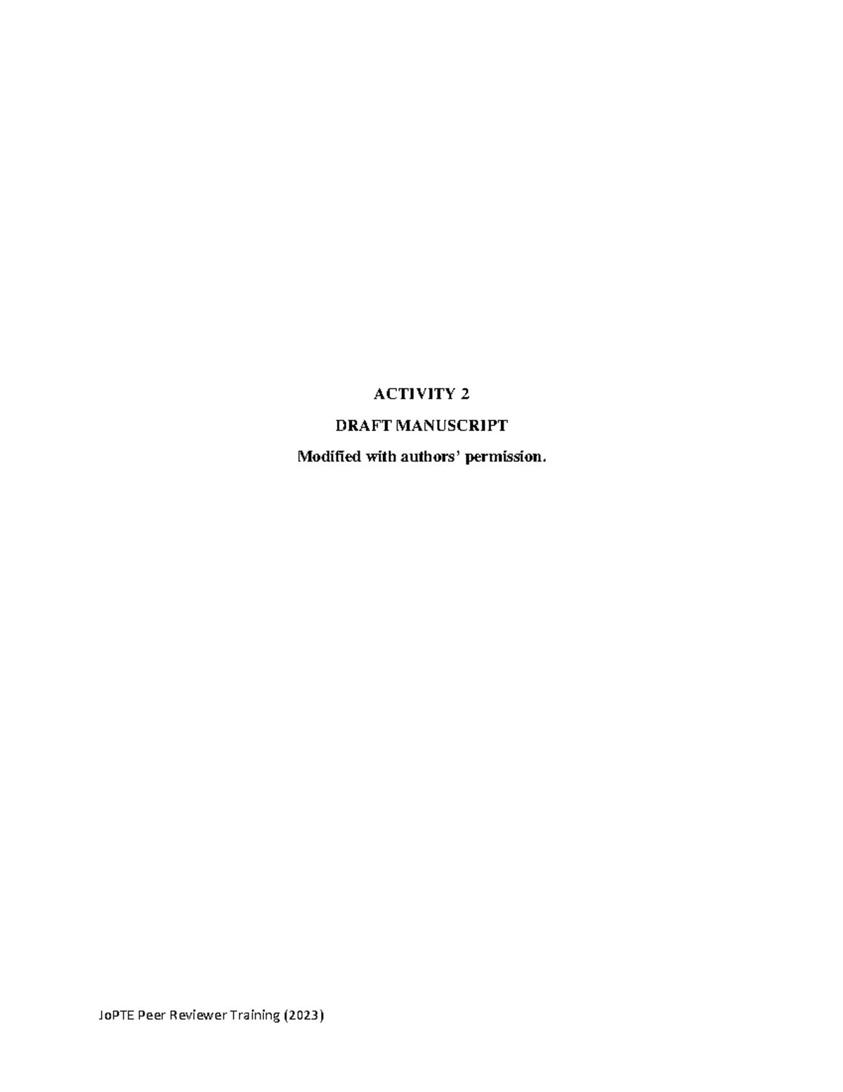 2. Activity 2 Draft Manuscript for Review - ACTIVITY 2 DRAFT MANUSCRIPT ...