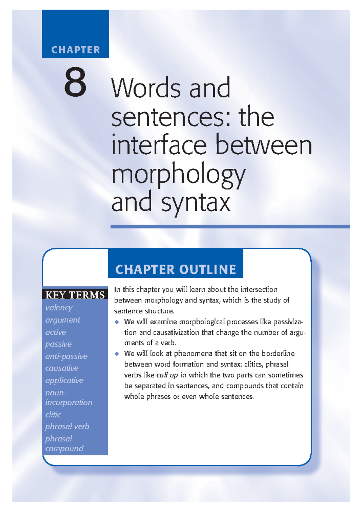 Chapter 8 Summary: Morphology and Syntax Interaction in English Studies ...