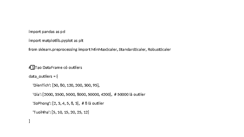 Data Processing with Outliers: Scaling Methods Comparison (CS101) - Studocu