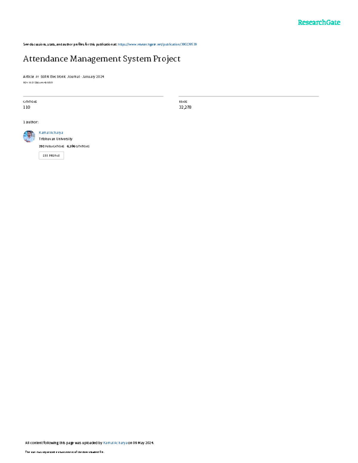 Attendance Management System Project (MANAGEMENT 101) - Studocu
