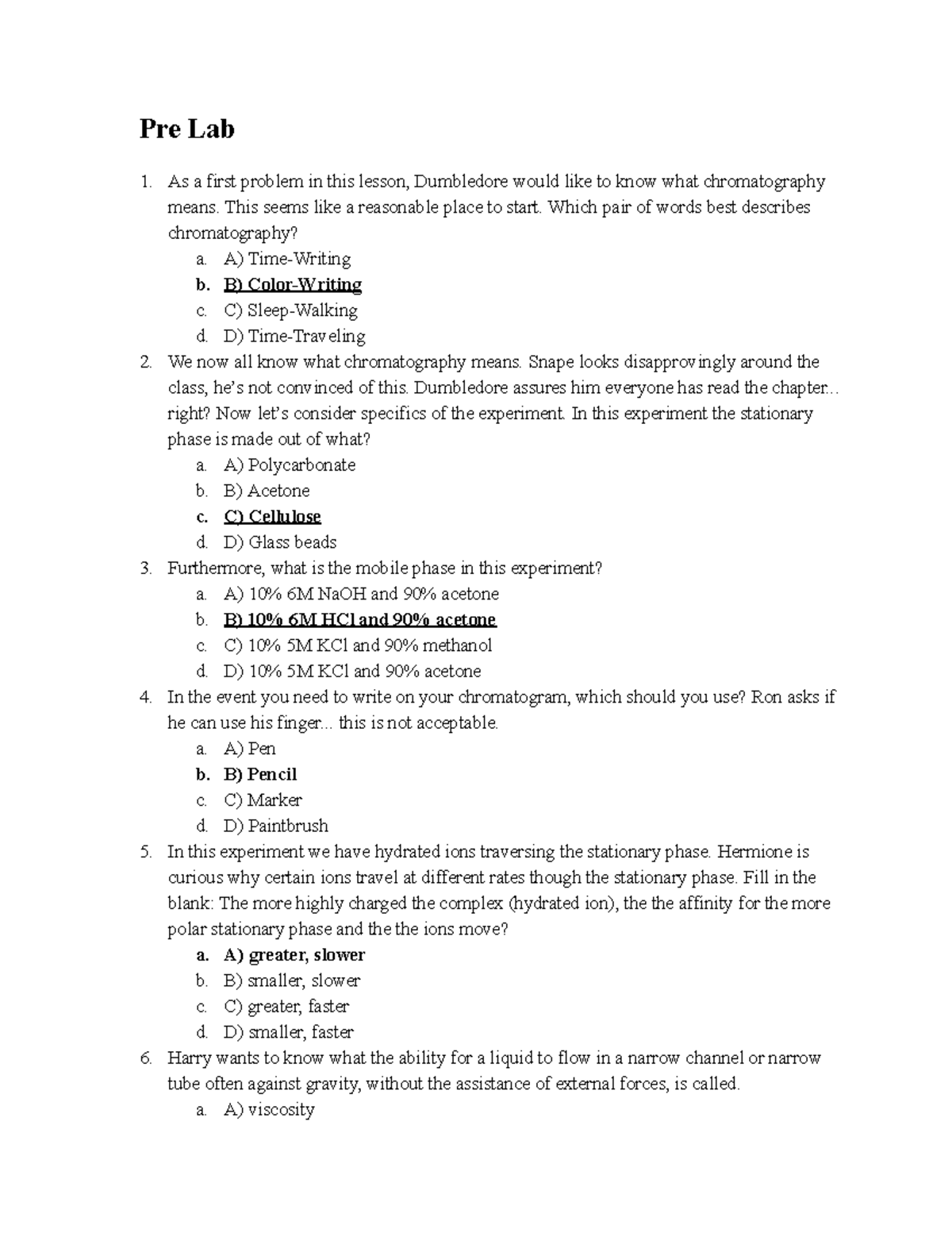 Intro to Experimentation Lab 3: Chromatography Concepts & Practice ...