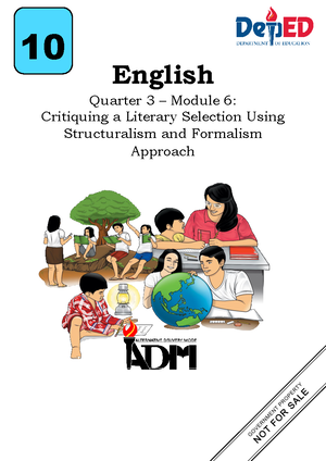 English 10 Q3 Module 8 - 10 English Quarter 3 – Module 8 : Critiquing a ...