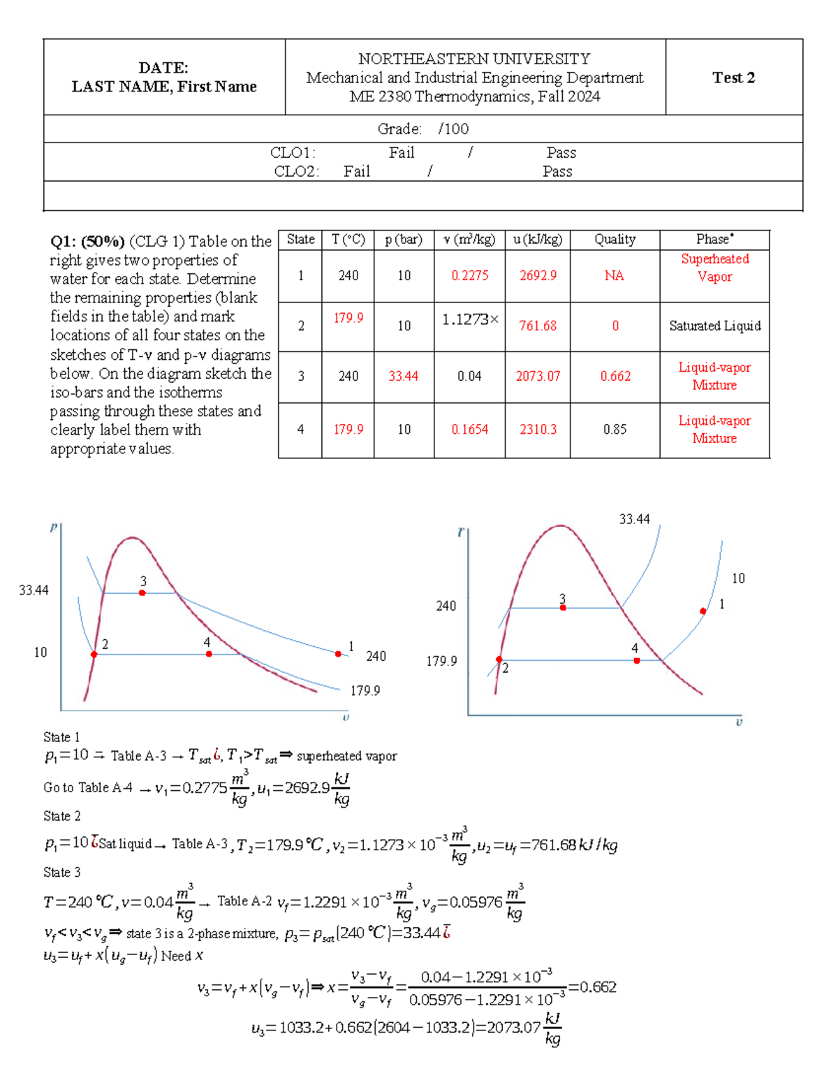 Quiz 2 Solution - DATE: LAST NAME, First Name NORTHEASTERN UNIVERSITY ... Quiz 2 Solution - DATE: LAST NAME, First Name NORTHEASTERN UNIVERSITY ...