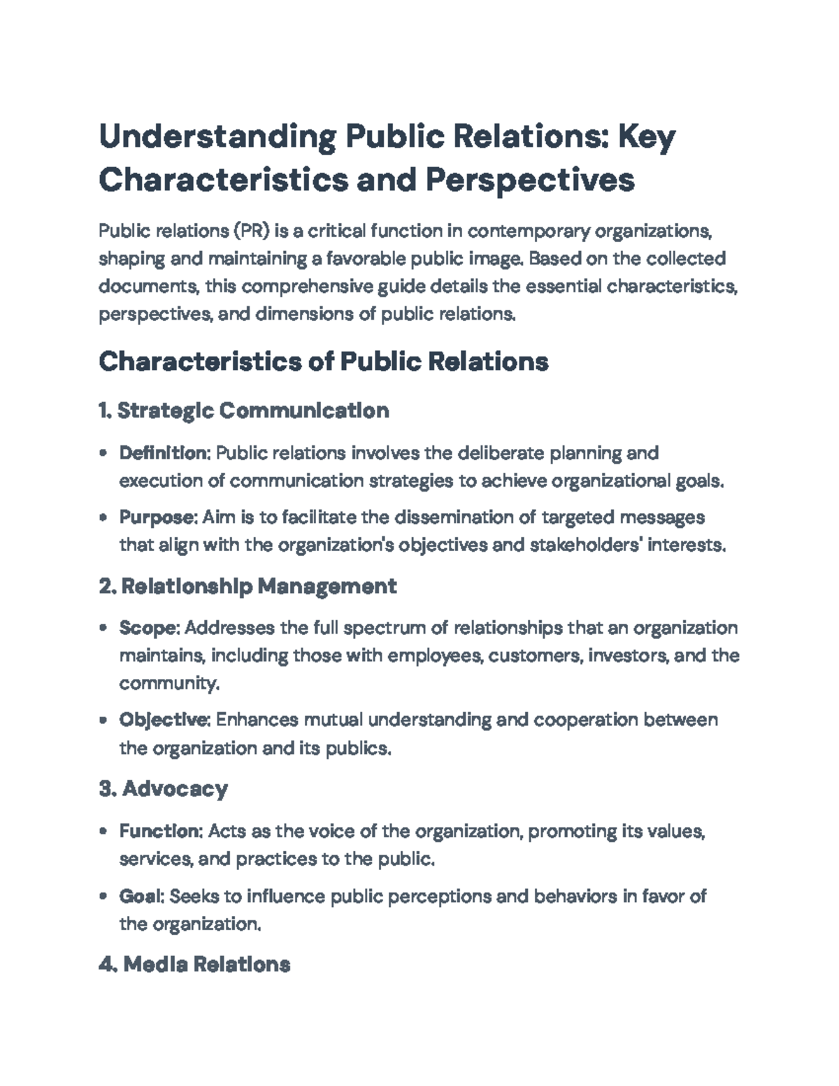 Understanding Public Relations: Key Traits & Perspectives Guide - Studocu