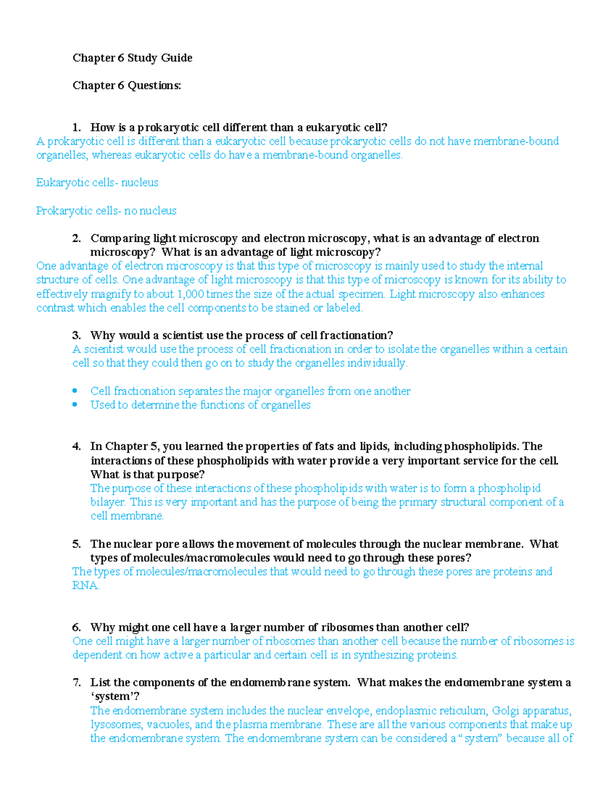 Chapter 6 study guide updated 8-25-23 (2) 3 - Chapter 6 Study Guide Chapter 6 Questions: 1. How ...