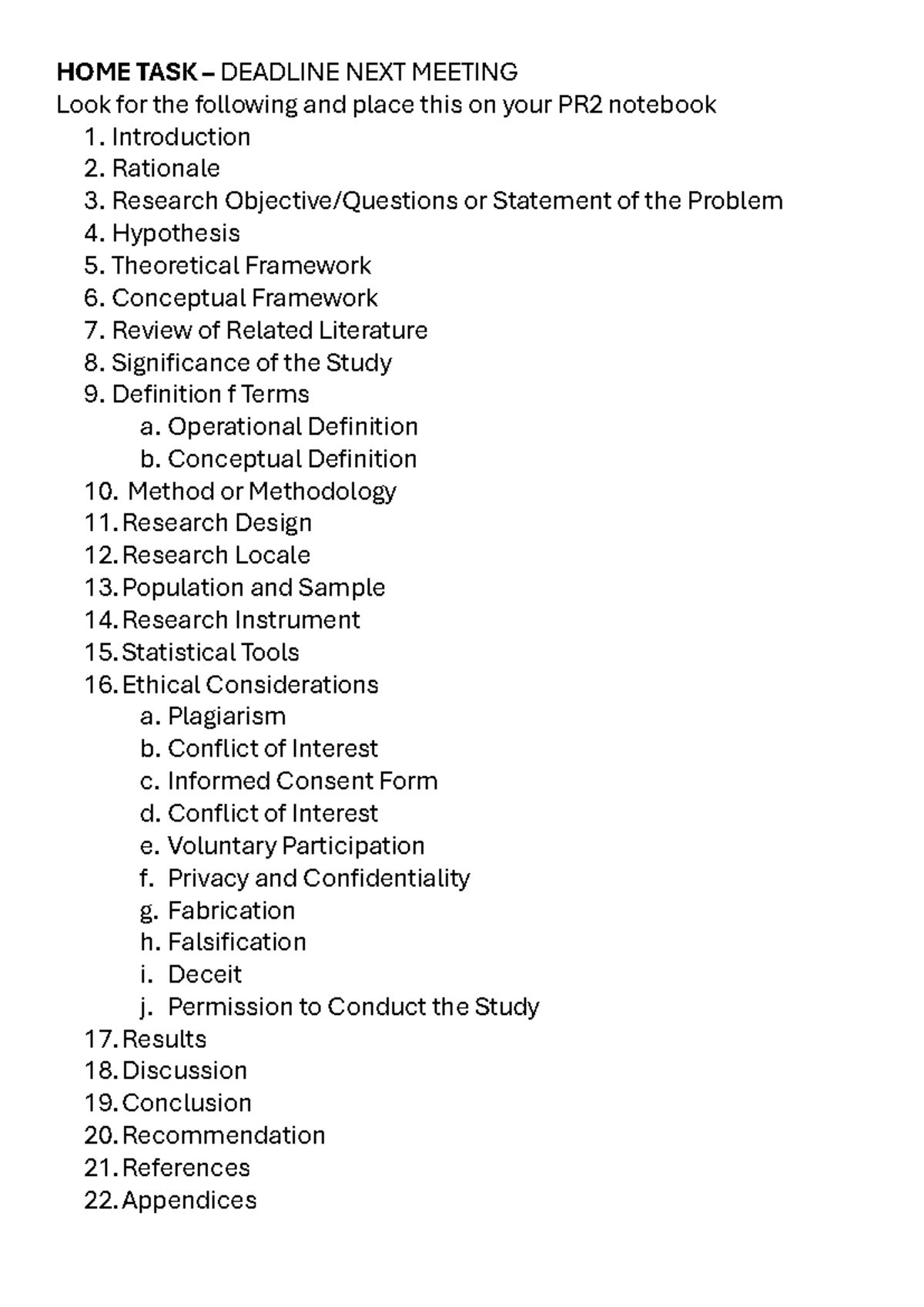 PR2 HOME TASK: Essential Parts of a Research Paper Guide - Studocu
