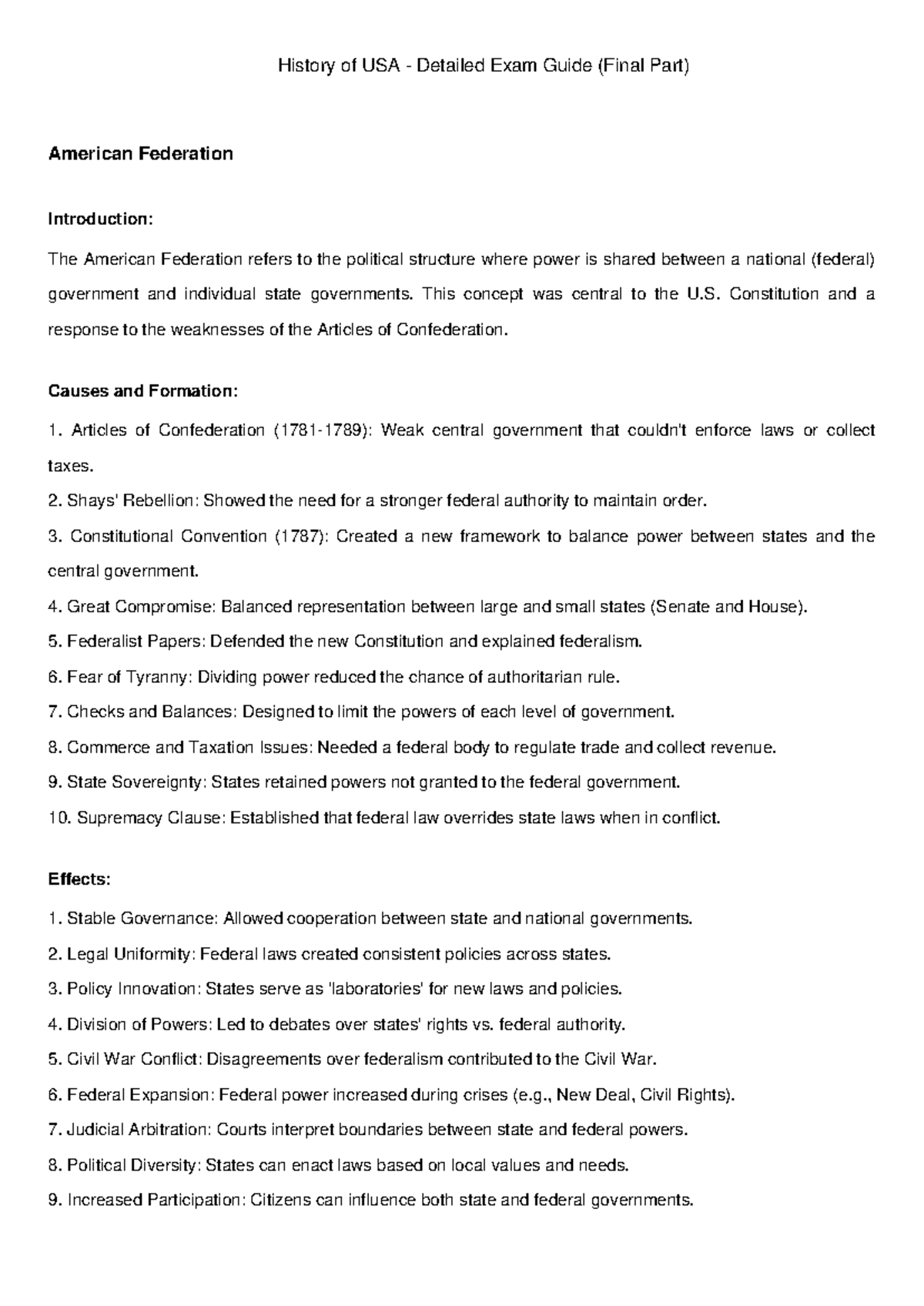 USA History Complete Notes Final Part - History of USA - Detailed Exam ...