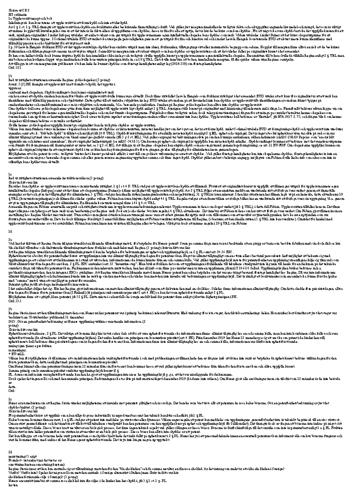 Dokument - Skriva ut CB 2 HT ordinarie 1a Upphovsrätt recept och bok ...