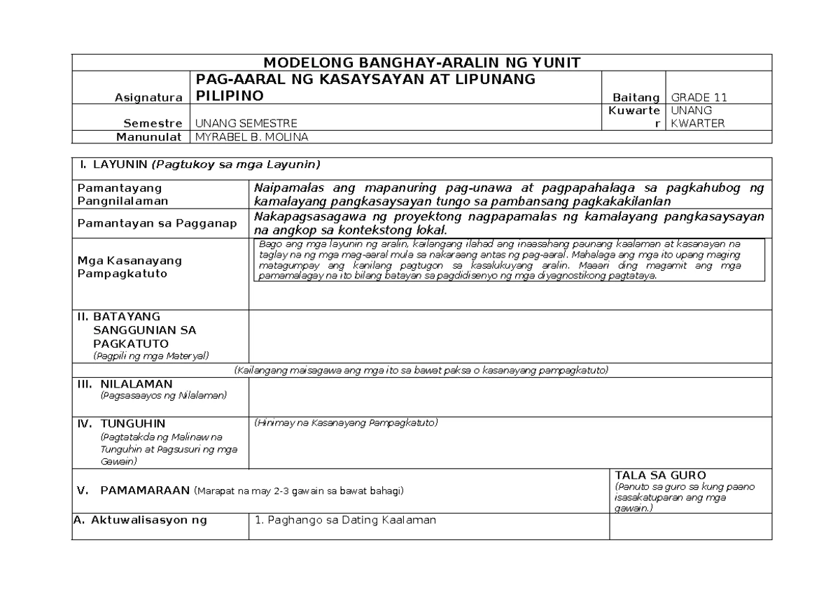 Lesson Plan Template for NEAP Training: Objectives & Procedures - Studocu